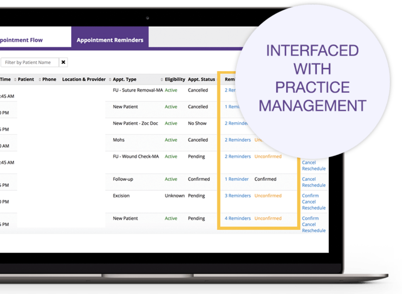 Connected synapSYS: modmed® Patient Reminders
